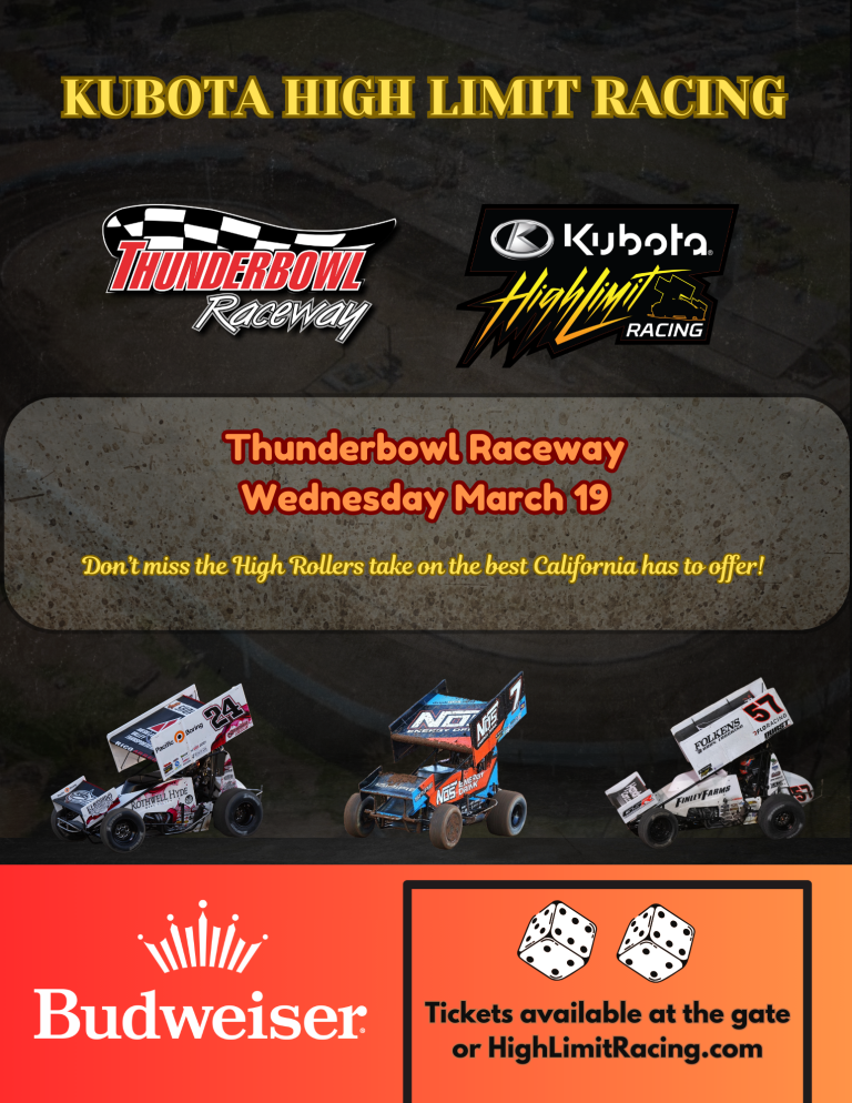 Season opener Wednesday March 19 showcases High Limit Racing – Thunderbowl Raceway
