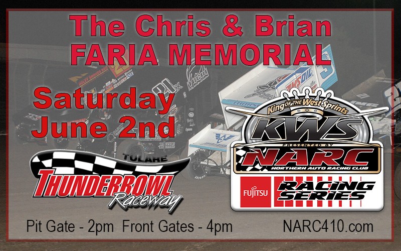 KWS-NARC SPRINT CARS RETURN TO TULARE FOR FARIA MEMORIAL – Thunderbowl Raceway